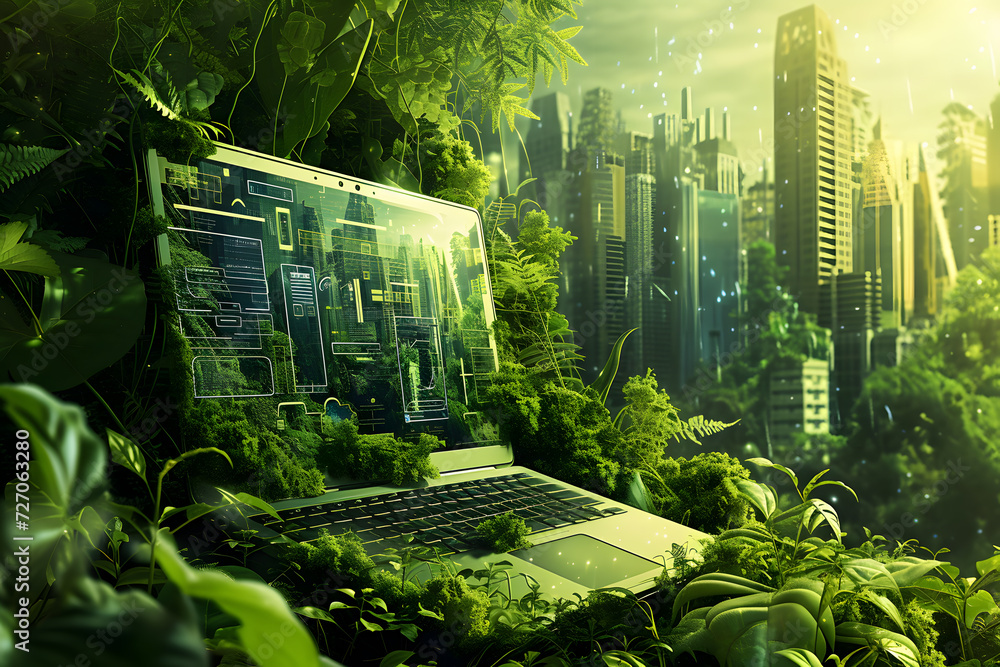 Abstract conceptual of Eco-Friendly Sustainability with Modern ...