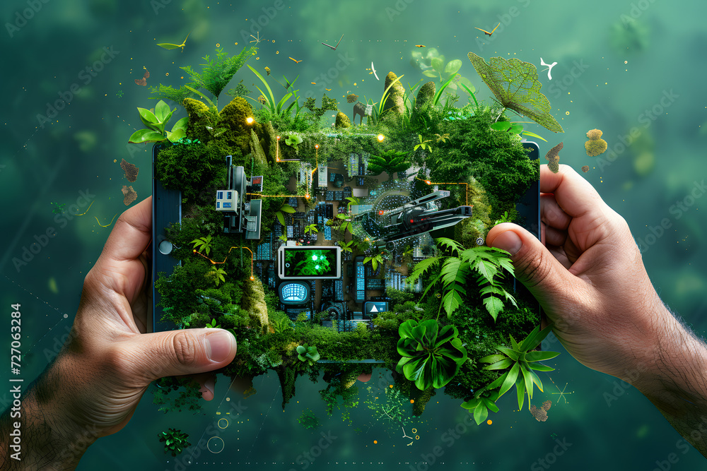 Abstract conceptual of Eco-Friendly Sustainability with Modern ...