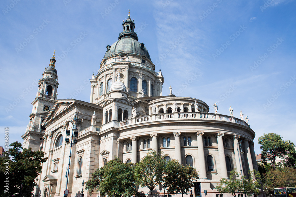 A circular building in the capital of Hungary. Landmark of Budapest. An ...