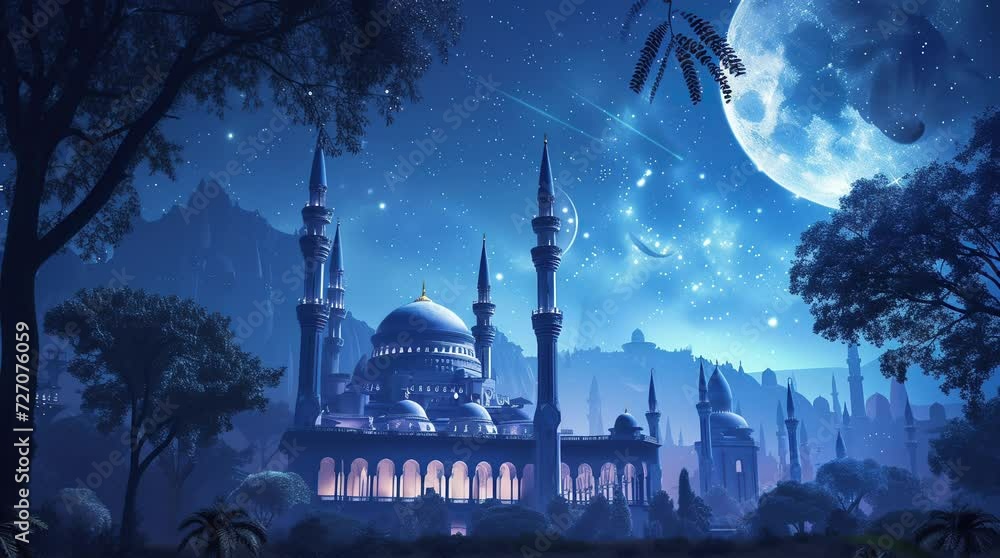 Islamic background with magnificent mosque create with generative AI ...