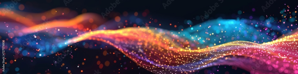 Big Data Analysis Abstract Background Visualizing Data As A Spectrum Wave With Colors Flowing
