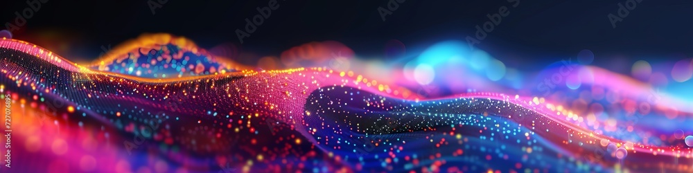 Big Data Analysis Abstract Background Visualizing Data As A Spectrum Wave With Colors Flowing