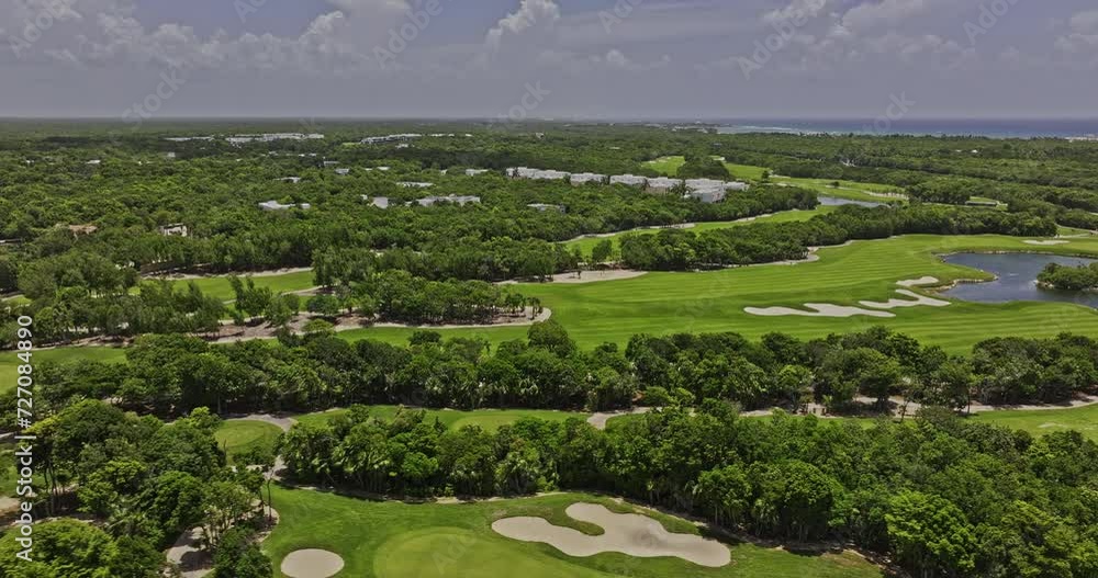 Akumal Mexico Aerial v16 flyover and around Riviera Maya Golf Course ...