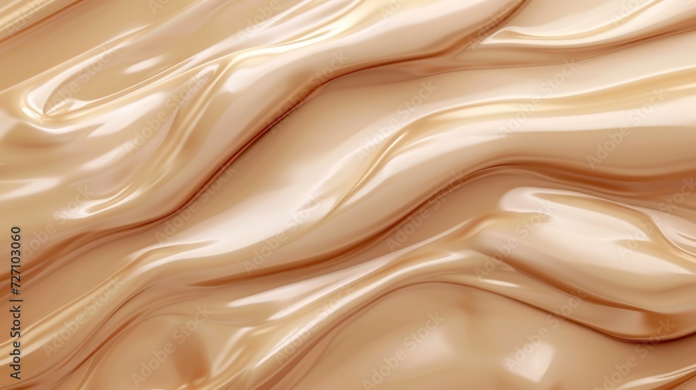 Smooth waves of liquid foundation or concealer skin tone background ...
