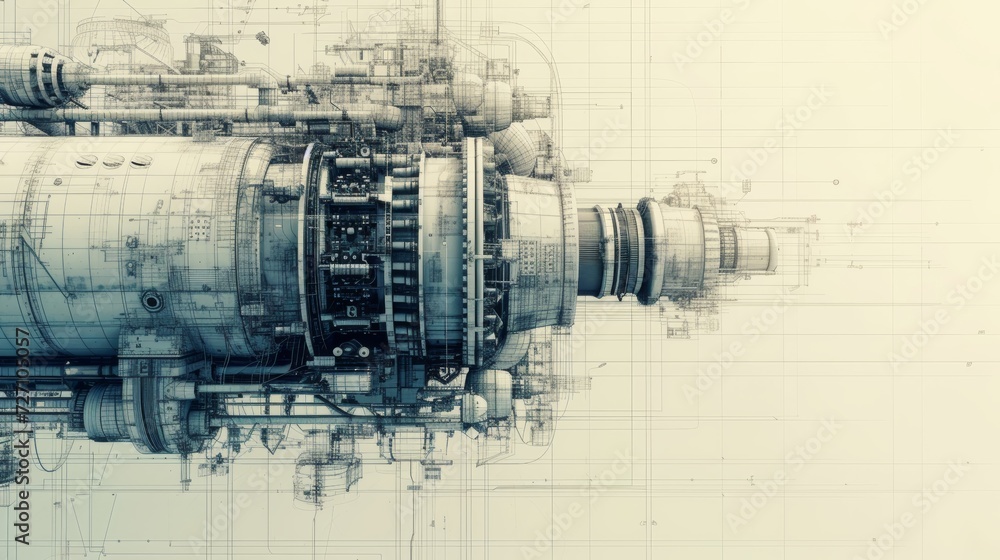 Schematic diagrams of intricate machines, revealing the inner workings ...