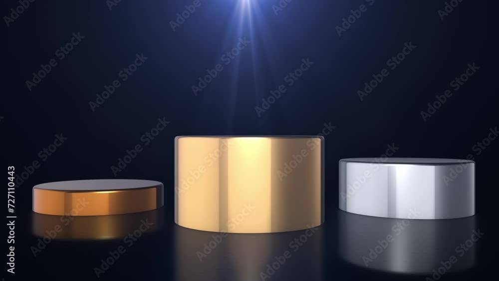 Podium of champions, podium for winners, first gold place, second ...