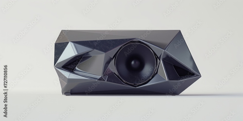 Visualize a speaker with a low-poly wireframe design that embraces tech ...