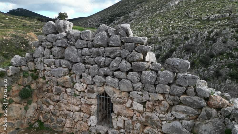 Aerial view by drone of archaeological site of ancient citadel of ...