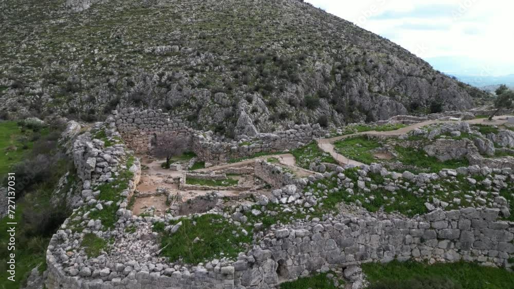 Vidéo Stock Aerial view by drone of archaeological site of ancient ...