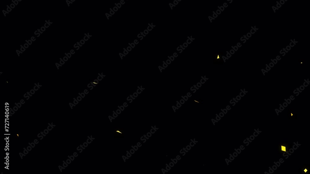 Gold Confetti Explosion Animation on a transparent background. 3D Gold ...