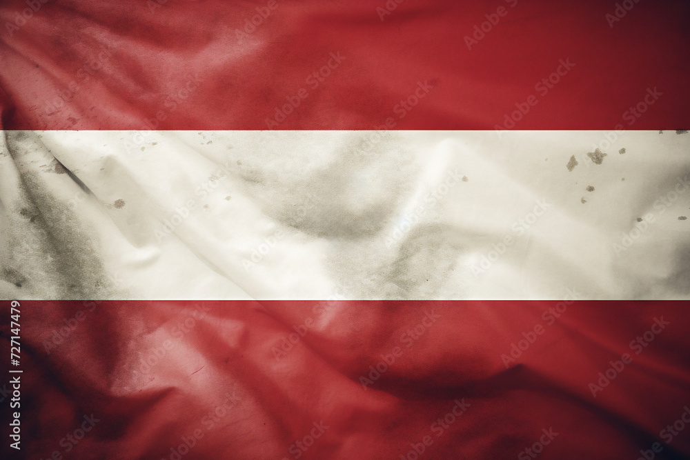 Flag of Austria background with a distressed vintage weathered effect ...