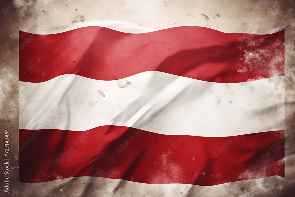 Flag of Austria background with a distressed vintage weathered effect ...