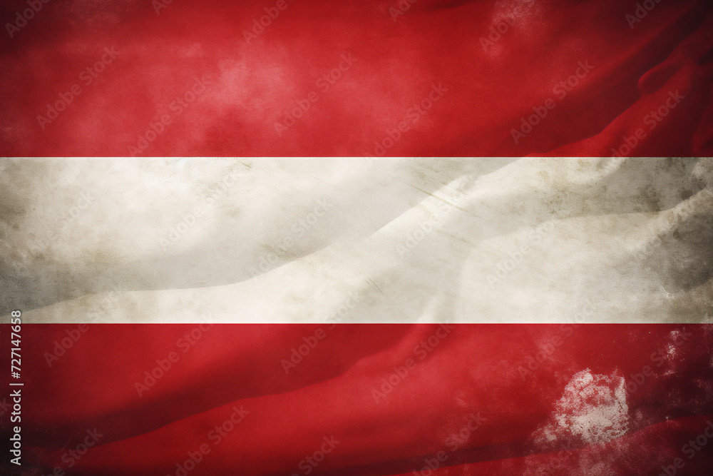 Flag of Austria background with a distressed vintage weathered effect ...