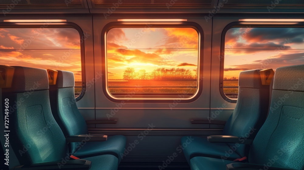 The concept of railroad travel and transportation. The idyll of ...