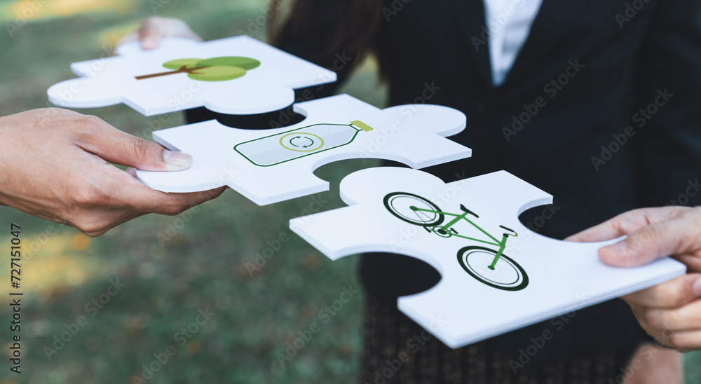Business people or corporate partnership joining ECO friendly idea ...