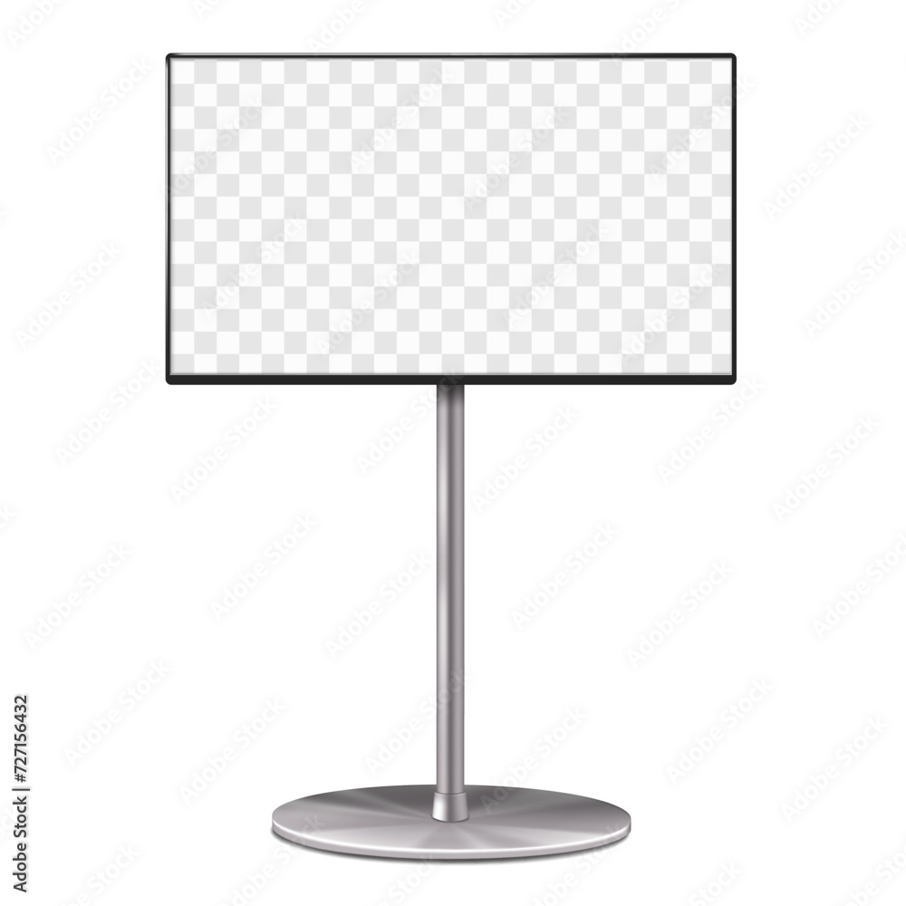 Trade show pop video TV stand front view vector mock-up. Tradeshow ...
