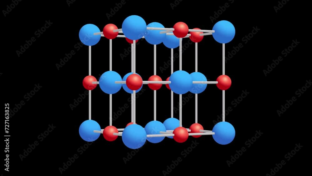 Crystal Lattice Molecule Grid Rotates Sodium Chloride Rock Salt 4k Fullhd And Hd Render