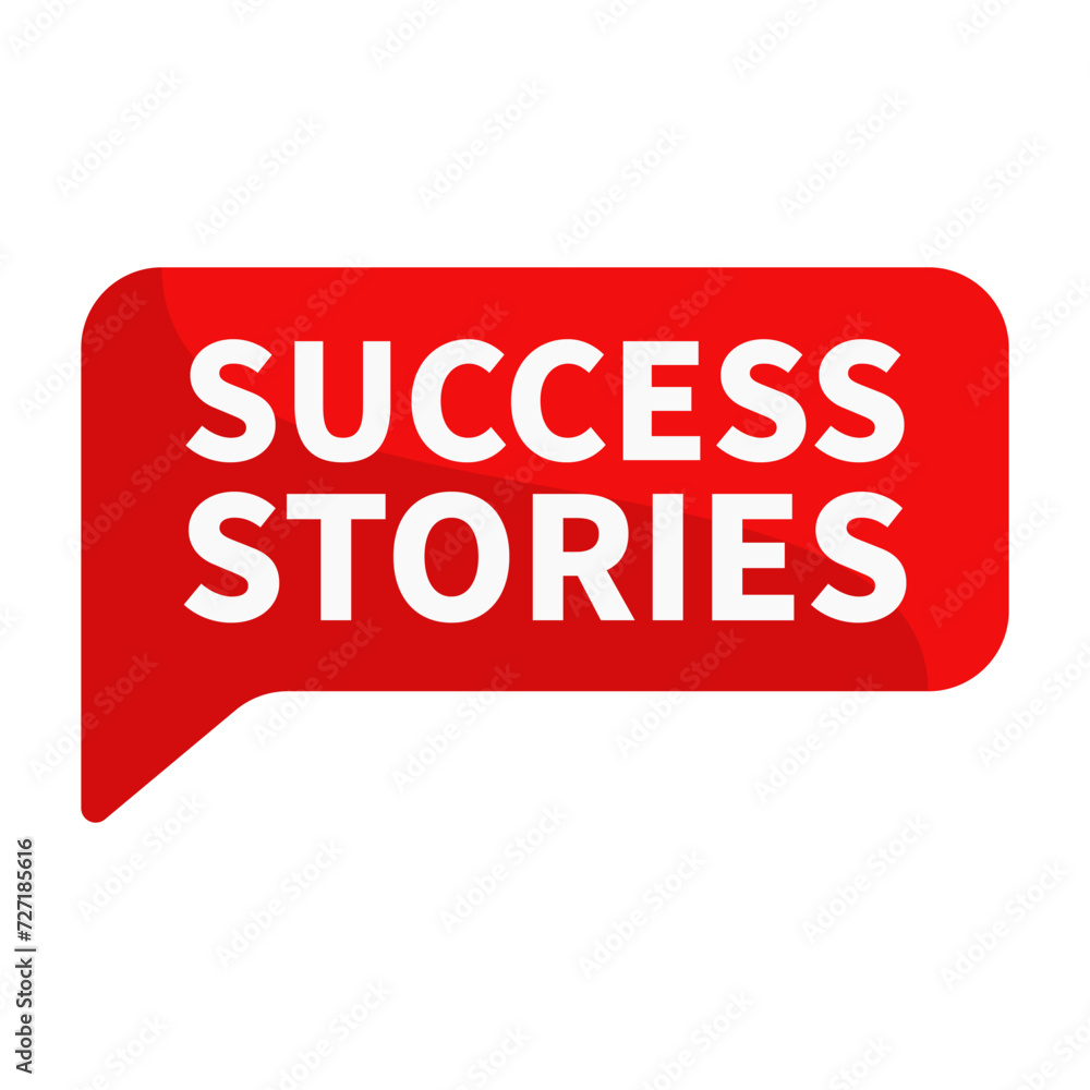 Success Stories Text In Red Rectangle Shape For Information ...