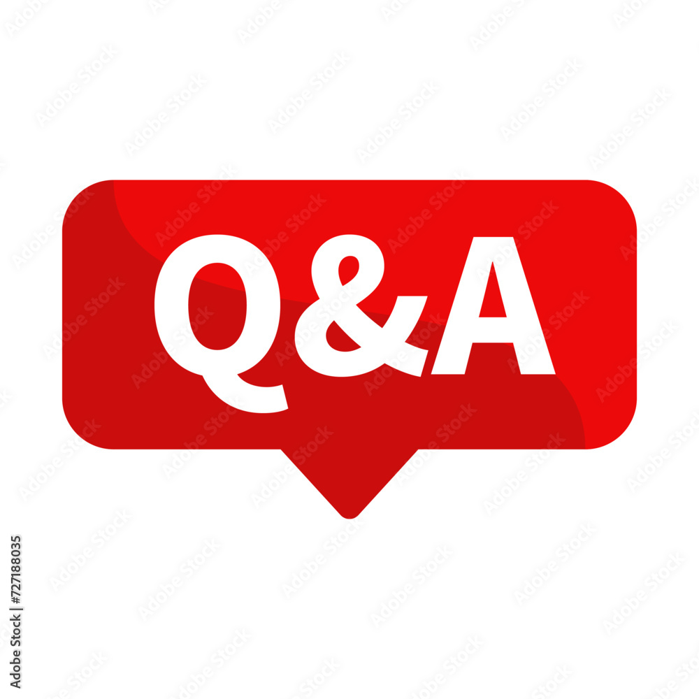 Question And Answer Text In Red Rectangle Shape For Knowledge ...