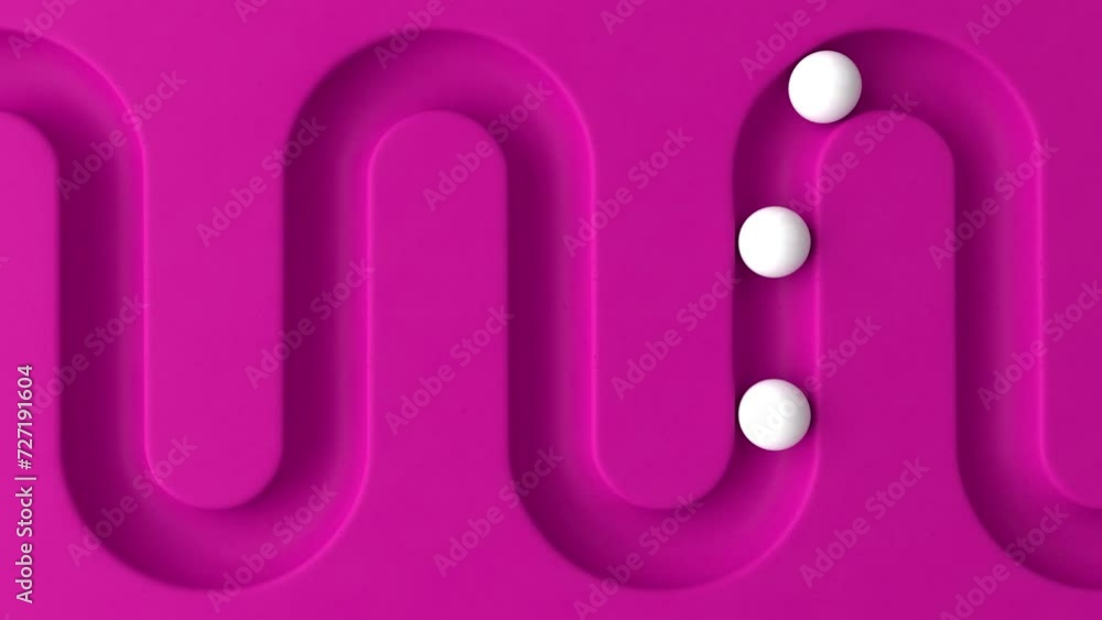 Cycled minimal animation. White balls rolling in geometry deepening ...