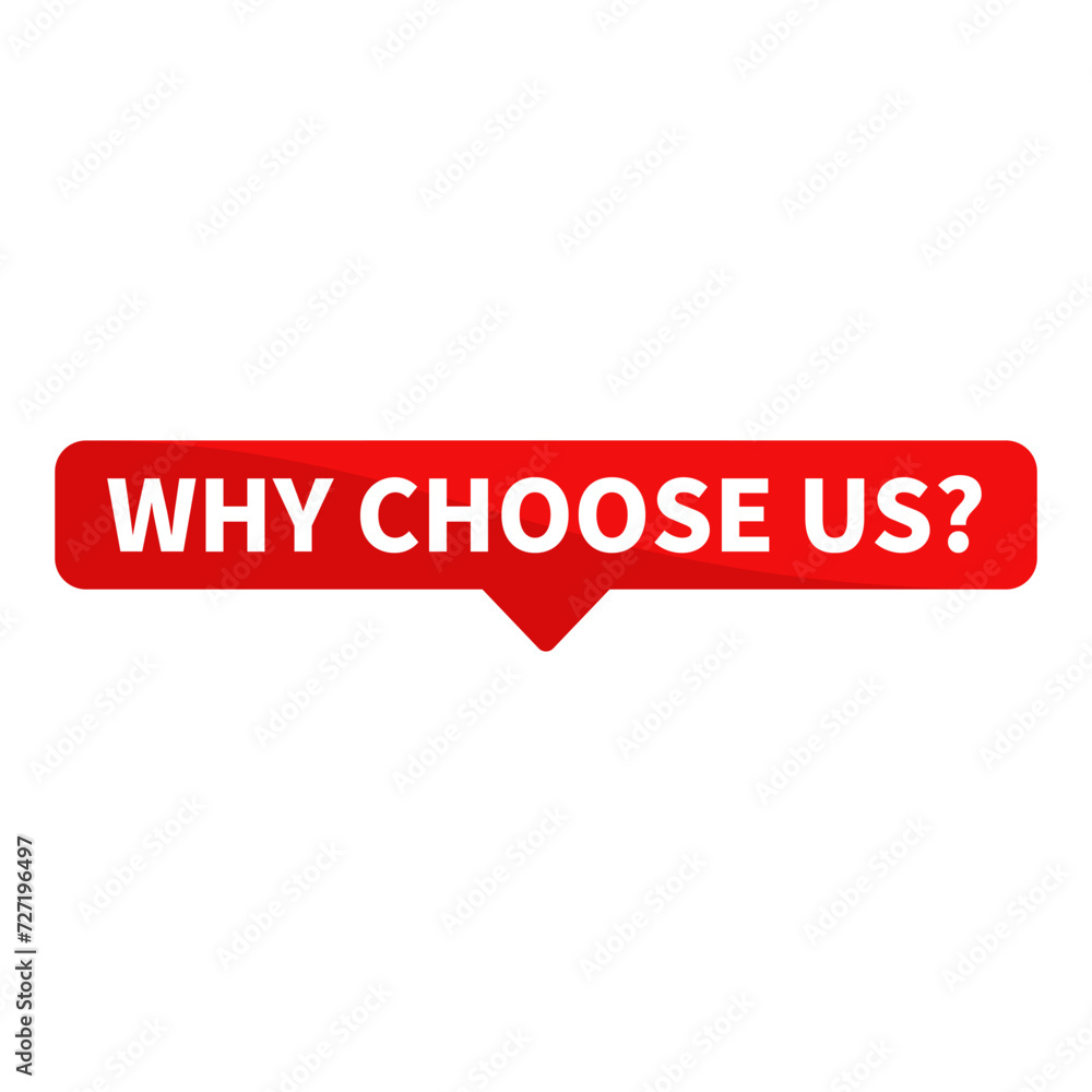 Why Choose Us Text In Red Rectangle Shape For Service Promotion Sale ...