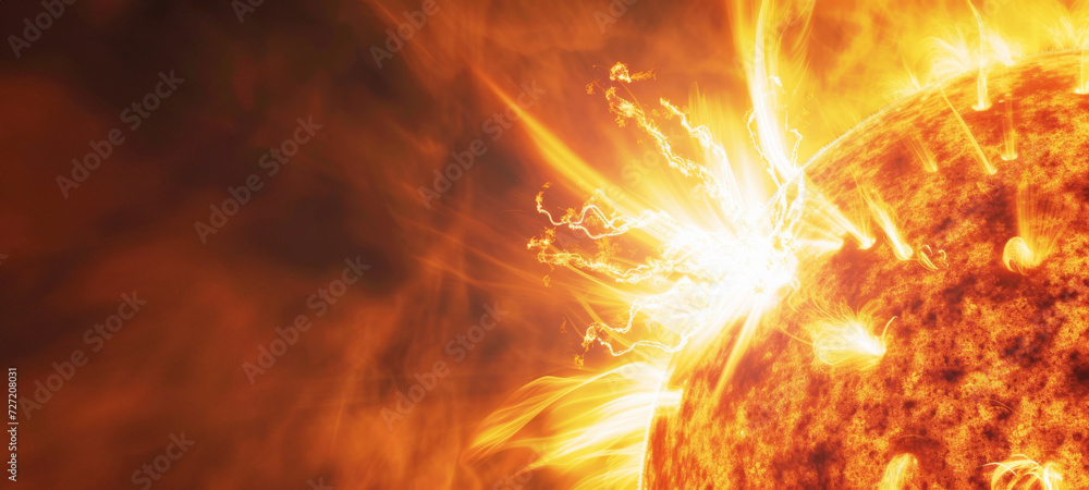 Solar Flare And Magnetic Storms Solar Prominence Plasma Flash On The