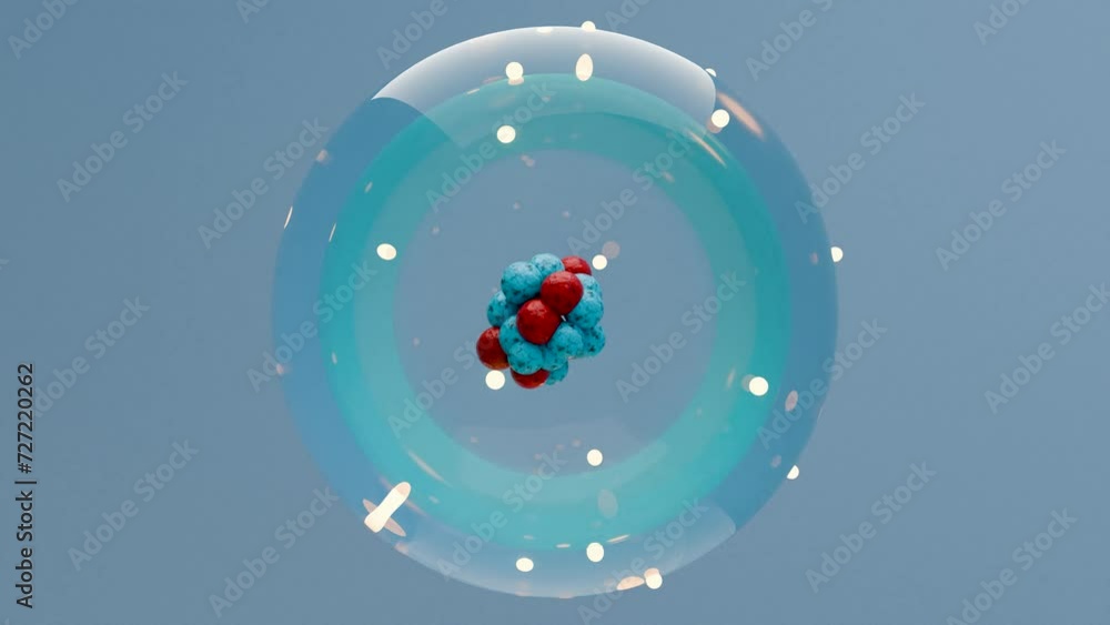 Atom anatomy, Atomic model or structure , alpha channel, electrons ...