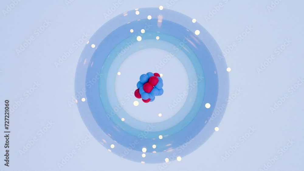 Atom anatomy, Atomic model or structure , alpha channel, electrons ...
