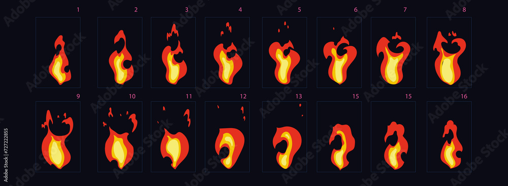 Fire explosion sprite. Fire explode effect for animation, sprite sheet ...