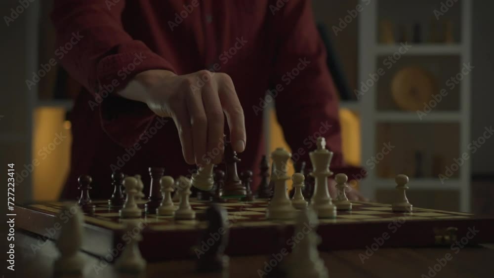 Strategic struggle in a chess game. Leadership is demonstrated between ...