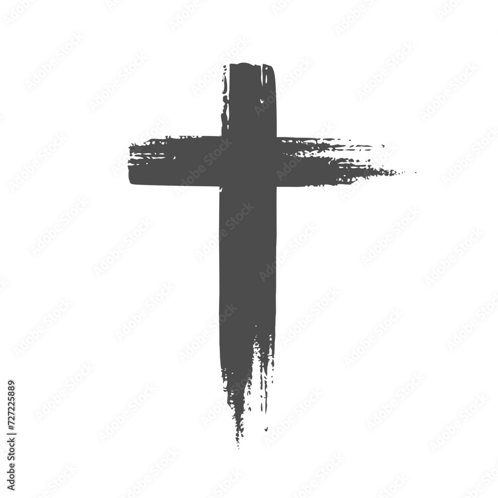 Cross clipart black and white, ash cross, grunge christian cross for ...