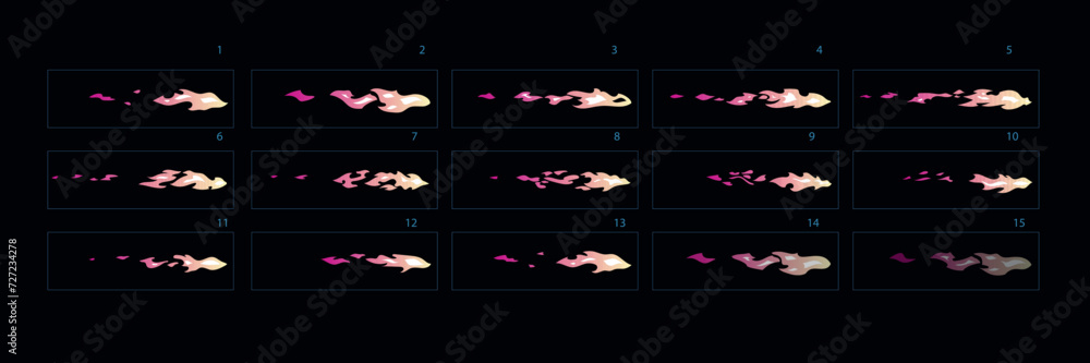 Firework explosion effect during the shot with the gun. Firework burst ...