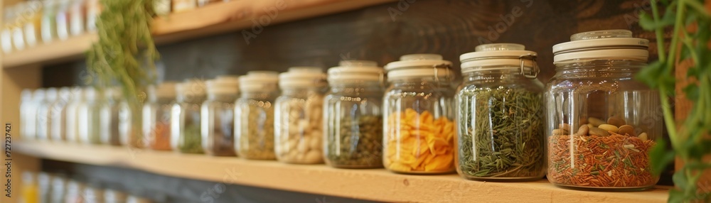 Natural Remedies Display, collection of herbal extracts, background ...