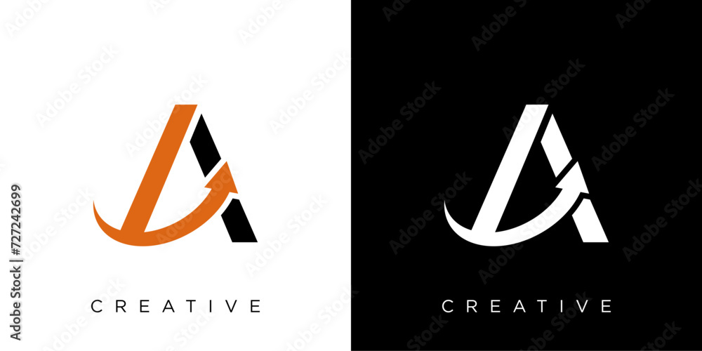Acceleration logo design template with initial letter A and arrow logo ...