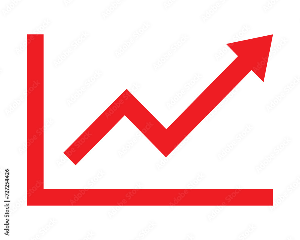 Growing business red arrow on white, Profit red arrow, Vector ...