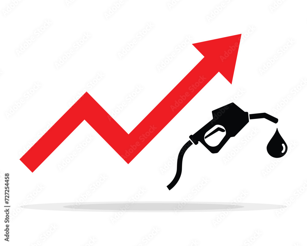 Red arrow with Fuel pump nozzle sign. Gasoline,Gas station icon. Vector ...