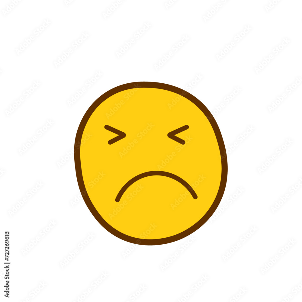Expressionless emoji. Straight face, emoticon with neutral line eyes ...