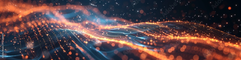 Visualizing a digital storm of data, with swirling graphs and erratic ...