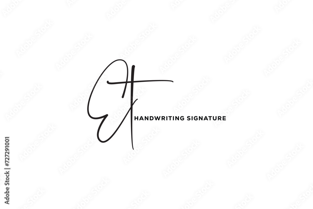 ET initials Handwriting signature logo. ET Hand drawn Calligraphy ...