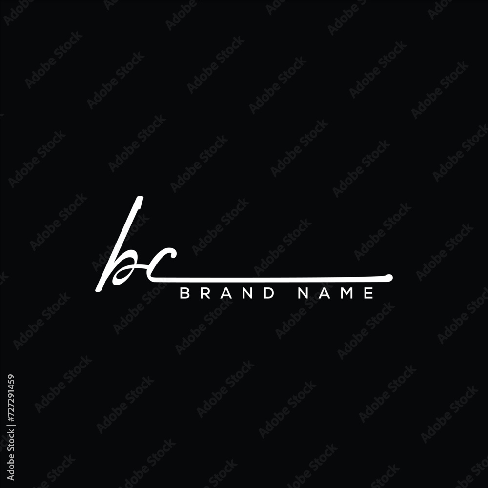 BC letter beauty handwriting vector logo. Stock Vector | Adobe Stock