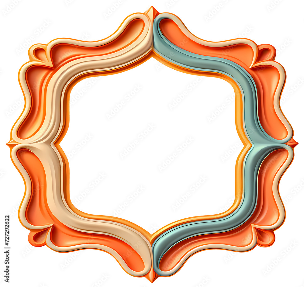 Luxurious transparent colorful ornamental frame border isolated on ...