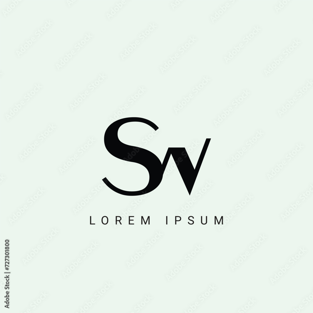 SW logo. S W design. White SW letter. SW, S W letter logo design. Initial letter SW linked ...