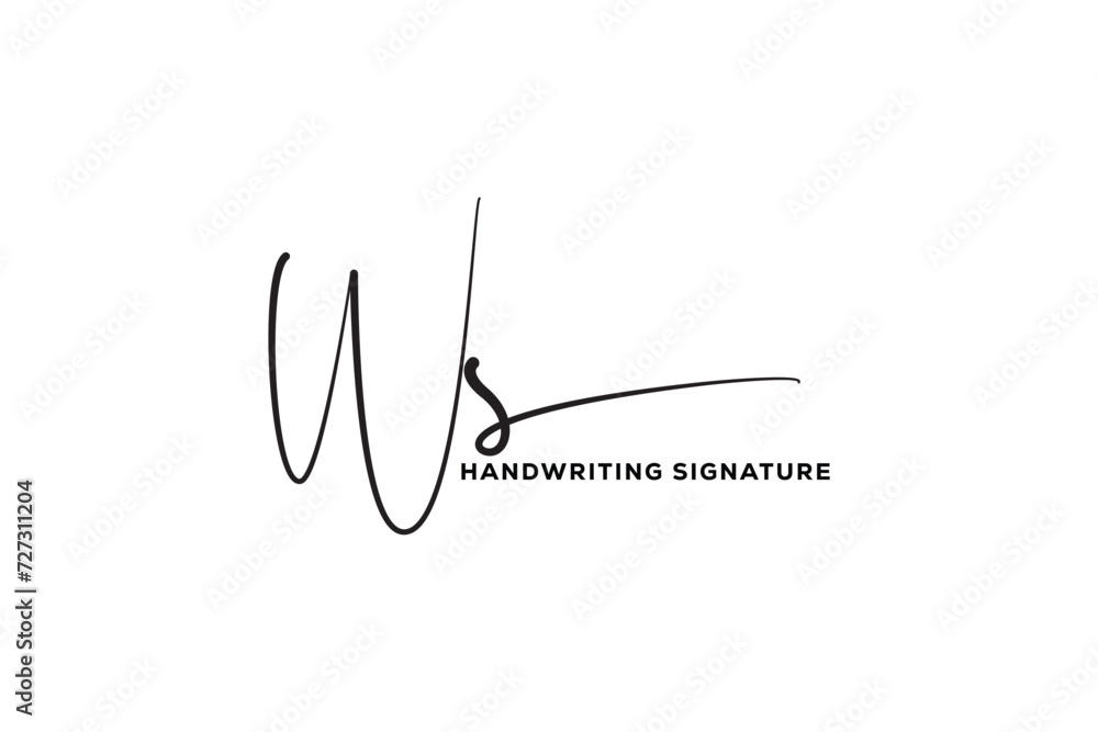 Vecteur Stock WS initials Handwriting signature logo. WS Hand drawn ...