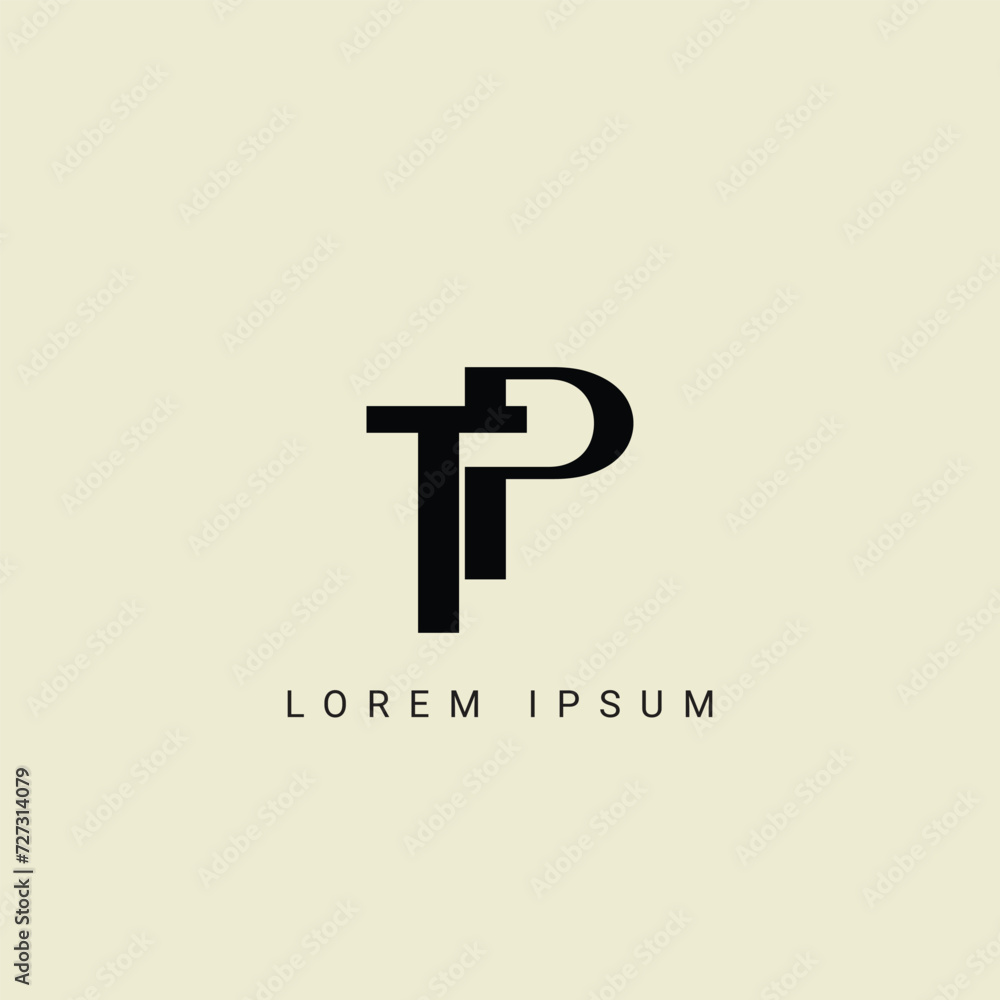 TP letter logo design. TP polygon, circle, triangle, hexagon, flat and ...