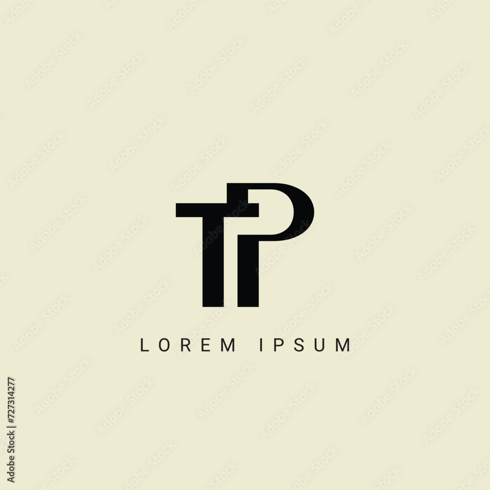 TP letter logo design. TP polygon, circle, triangle, hexagon, flat and ...