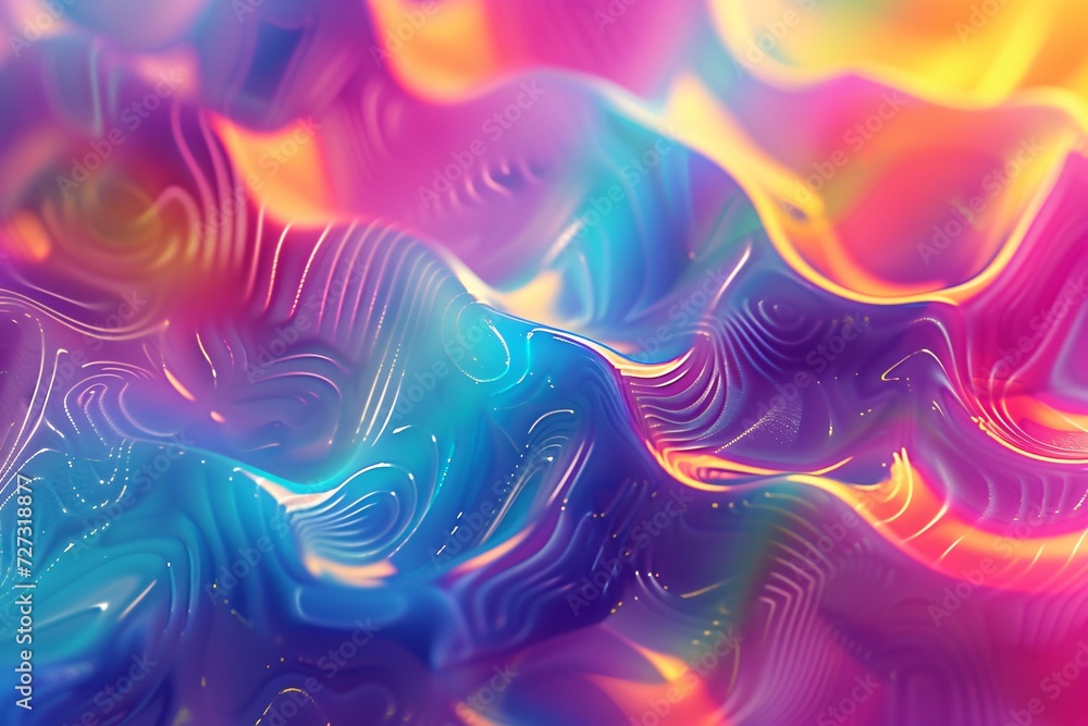 Fluid art pattern with iridescent waves. Synthwave, retrowave ...