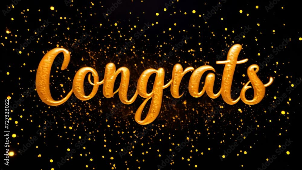 Vidéo Stock Congrats. Animation in golden color with particles on the ...