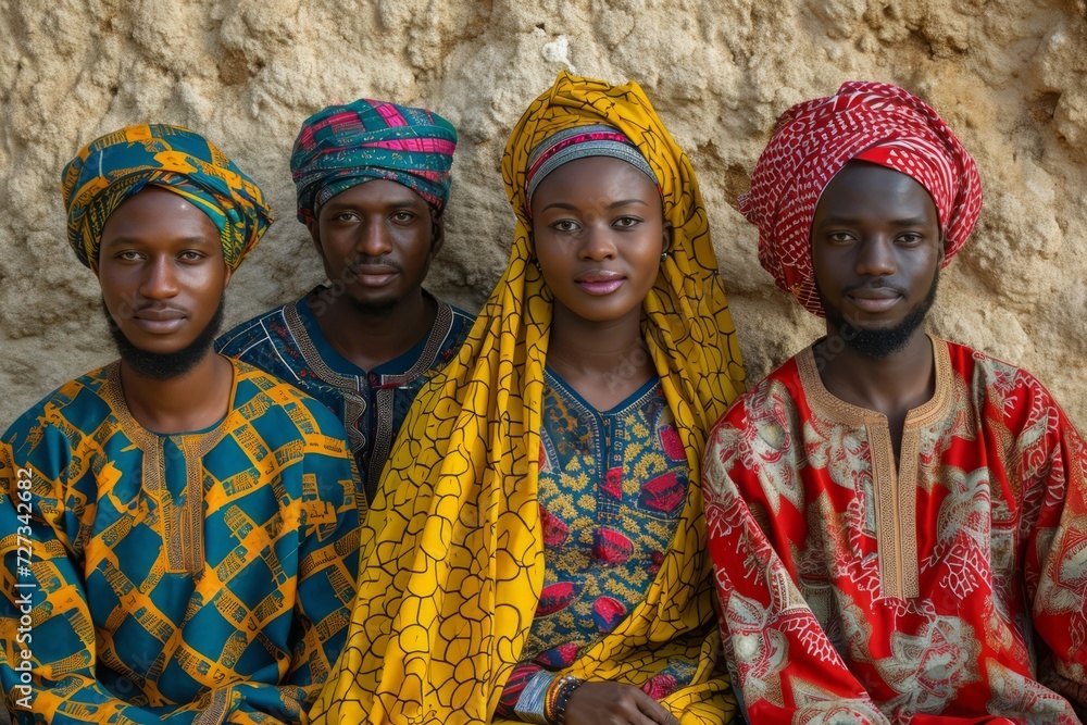 Nigerian people in national clothes of Nigeria detailed photography ...