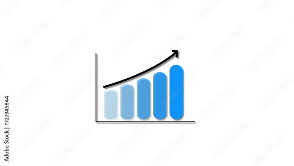 Infographic growth animation. Increase sales in business flat cartoon ...