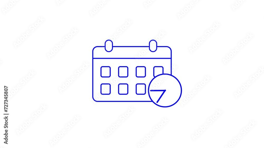 Vidéo Stock Animated time and clock linear icons. Wait-animations for website. Schedule and ...